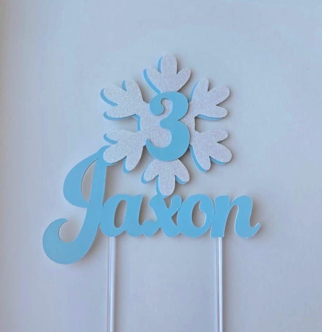 Snow Flake Cake Toppers, Winter Cake Topper, Snow Cake Topper, Custom ...
