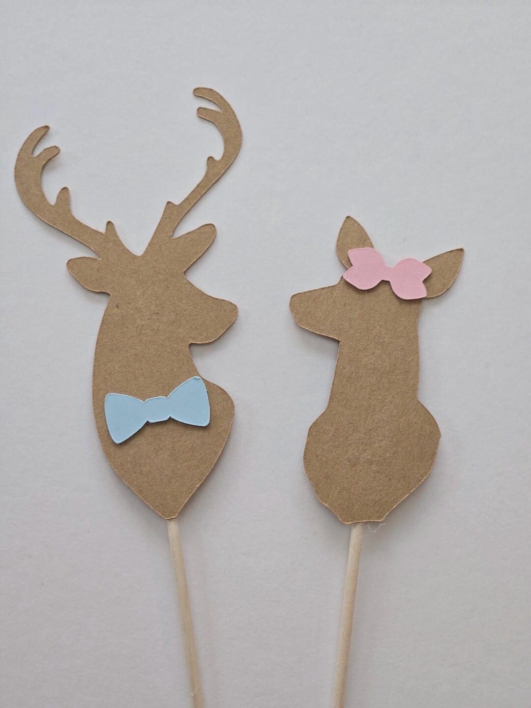 Hunting Gender Reveal Cupcake Toppers, Buck or Deer Gender Reveal ...