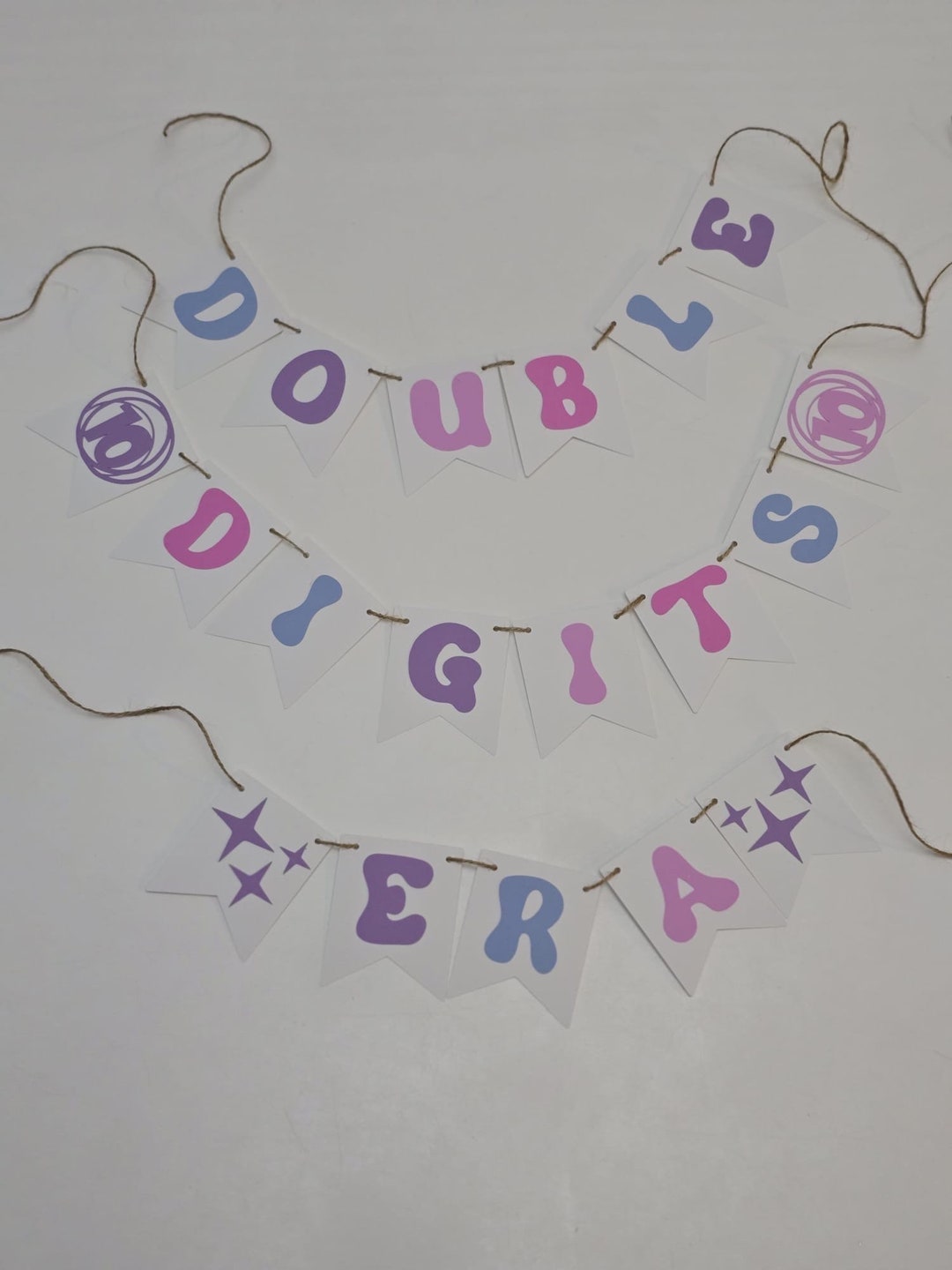 Double Digits Banner, Double Digits Birthday Banner, Tenth Birthday ...