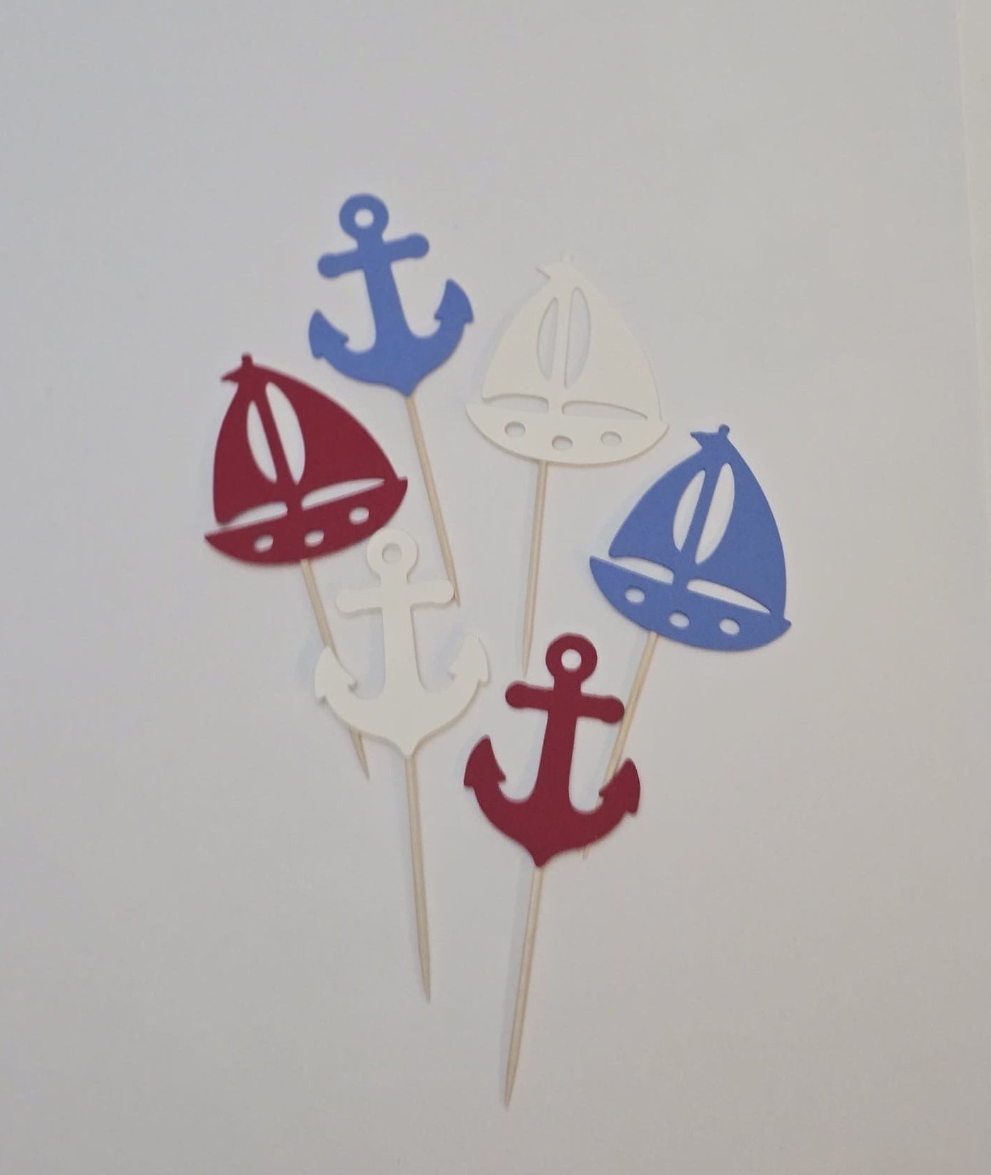 Sailboat Cupcake Toppers: Anchor & Boat Theme (set of 12) - Etsy