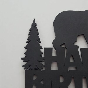 Grizzly Bear Birthday Cake Topper: Sparkle Paper Decoration - Etsy