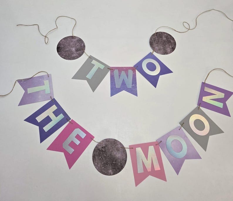 Two the Moon Banner: Space Birthday Party Decor - Etsy