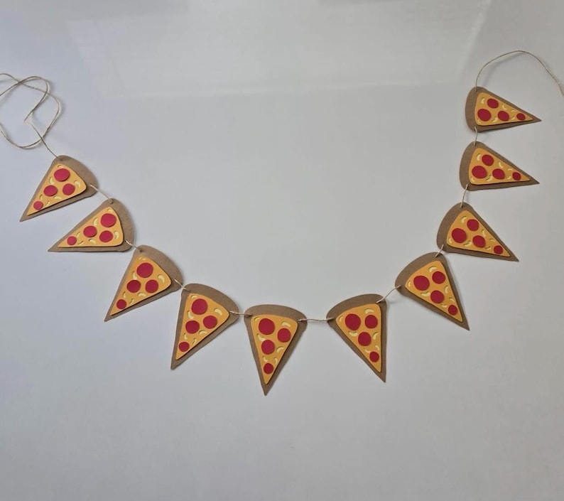Pizza Party Banner: Handcrafted Cardstock Garland - Etsy