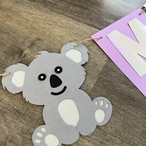 Koala Banner, Koala Birthday Banner, Purple Banner, Holographic Banner ...