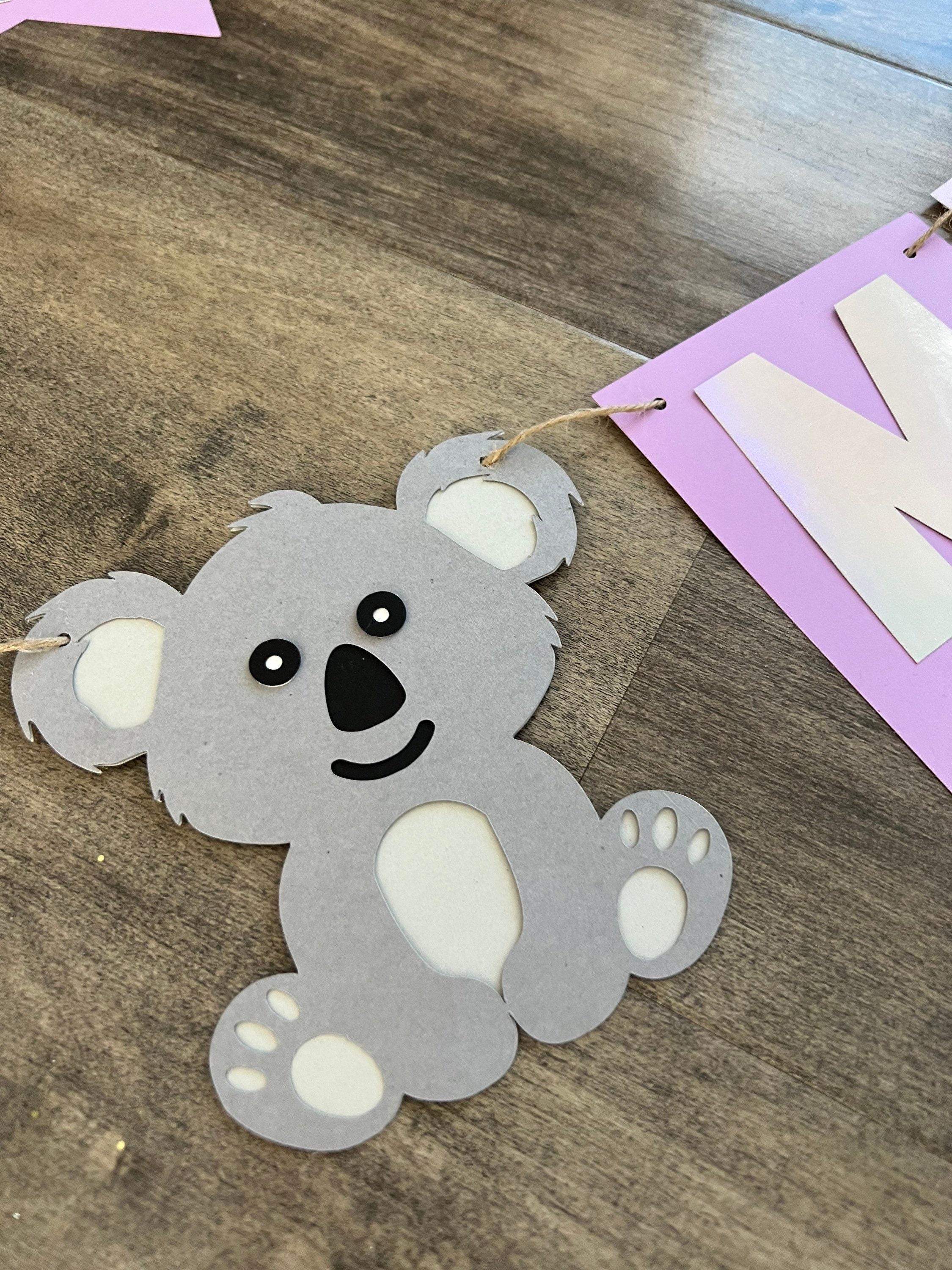 Koala Banner Koala Birthday Banner Purple Banner - Etsy