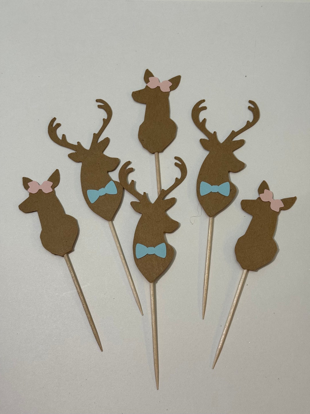 Hunting Gender Reveal Cupcake Toppers Buck or Deer Gender - Etsy