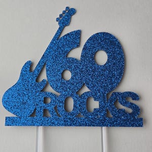 60 Rocks Cake Topper, Sixty Rocks Cake Topper, Rock and Roll Cake ...