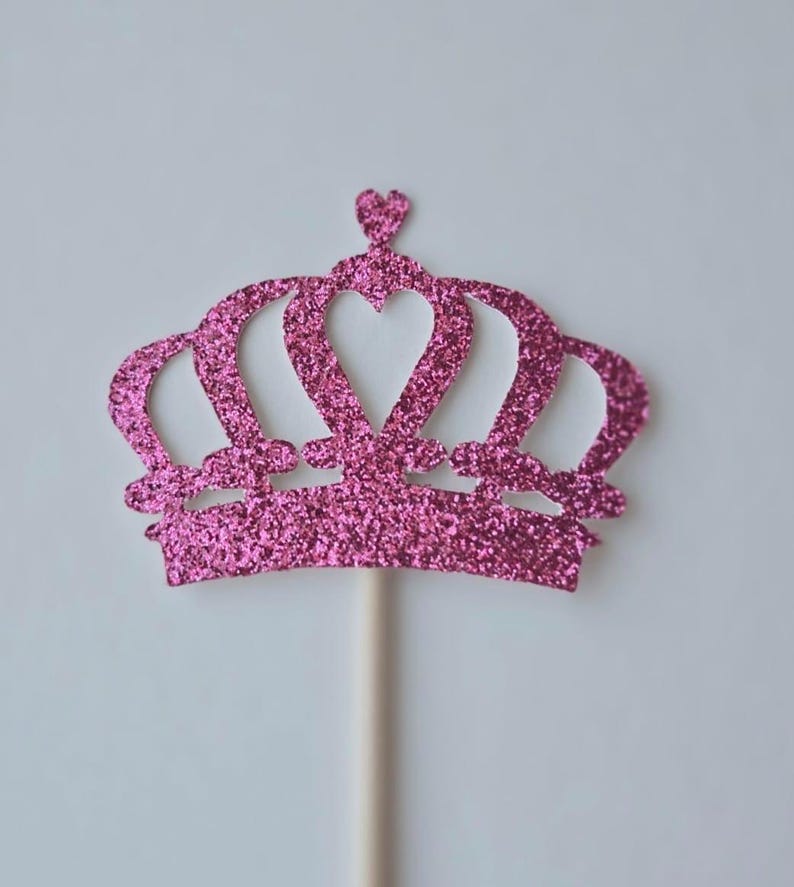 Glitter Crown Cupcake Toppers: Princess Party Decorations - Etsy