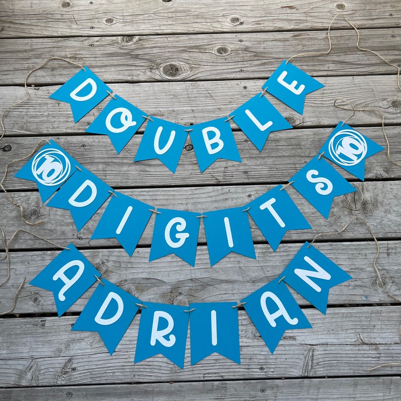 Double Digits Banner Double Digits Birthday Banner Tenth | Etsy