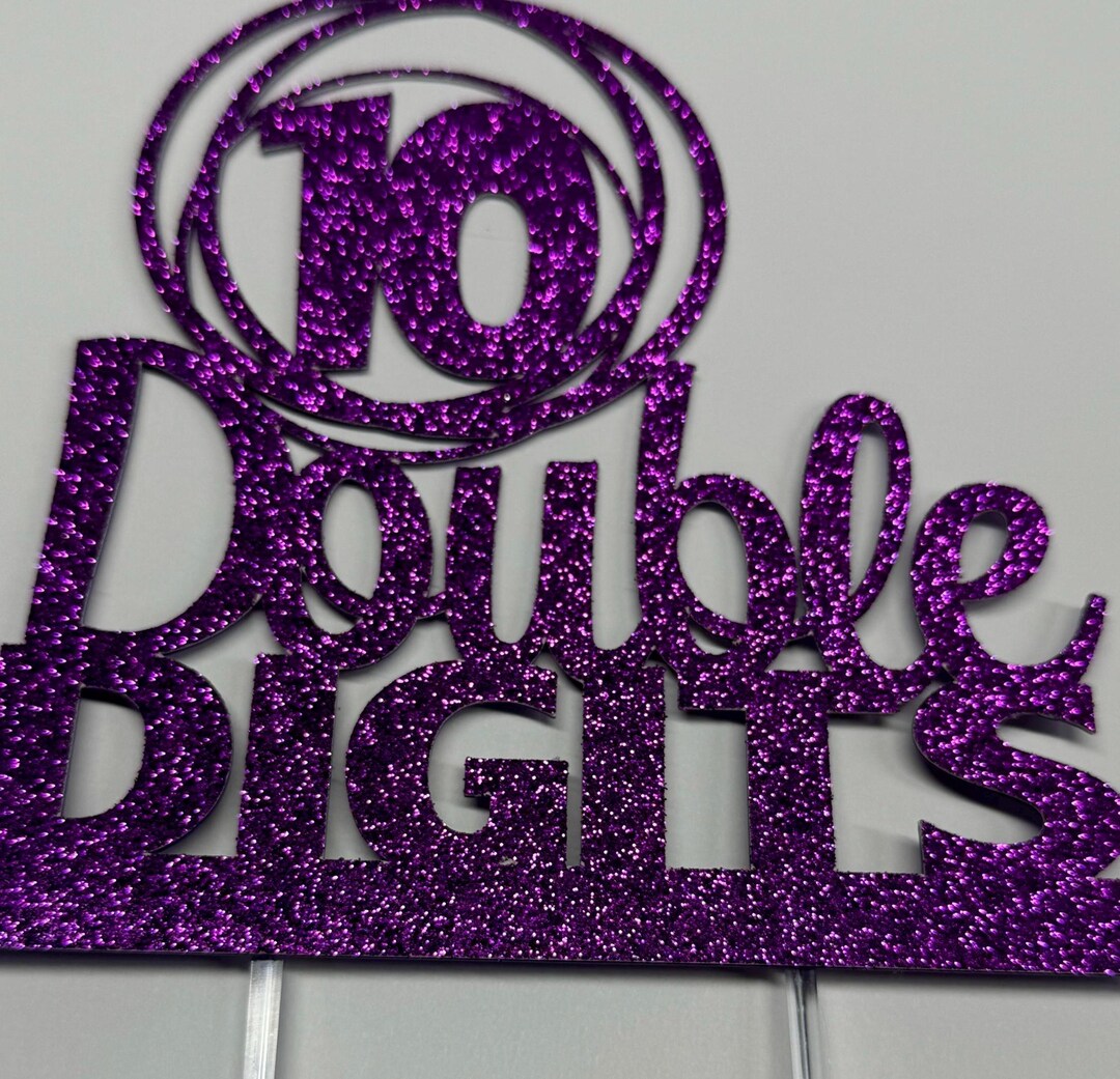 Double Digits Cake Topper, Double Digits Birthday Cake Topper, Ten Cake ...