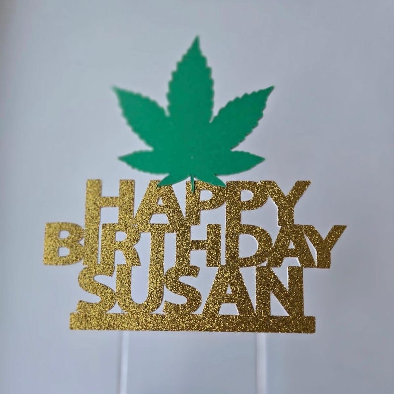 Weed Cake Topper - Etsy