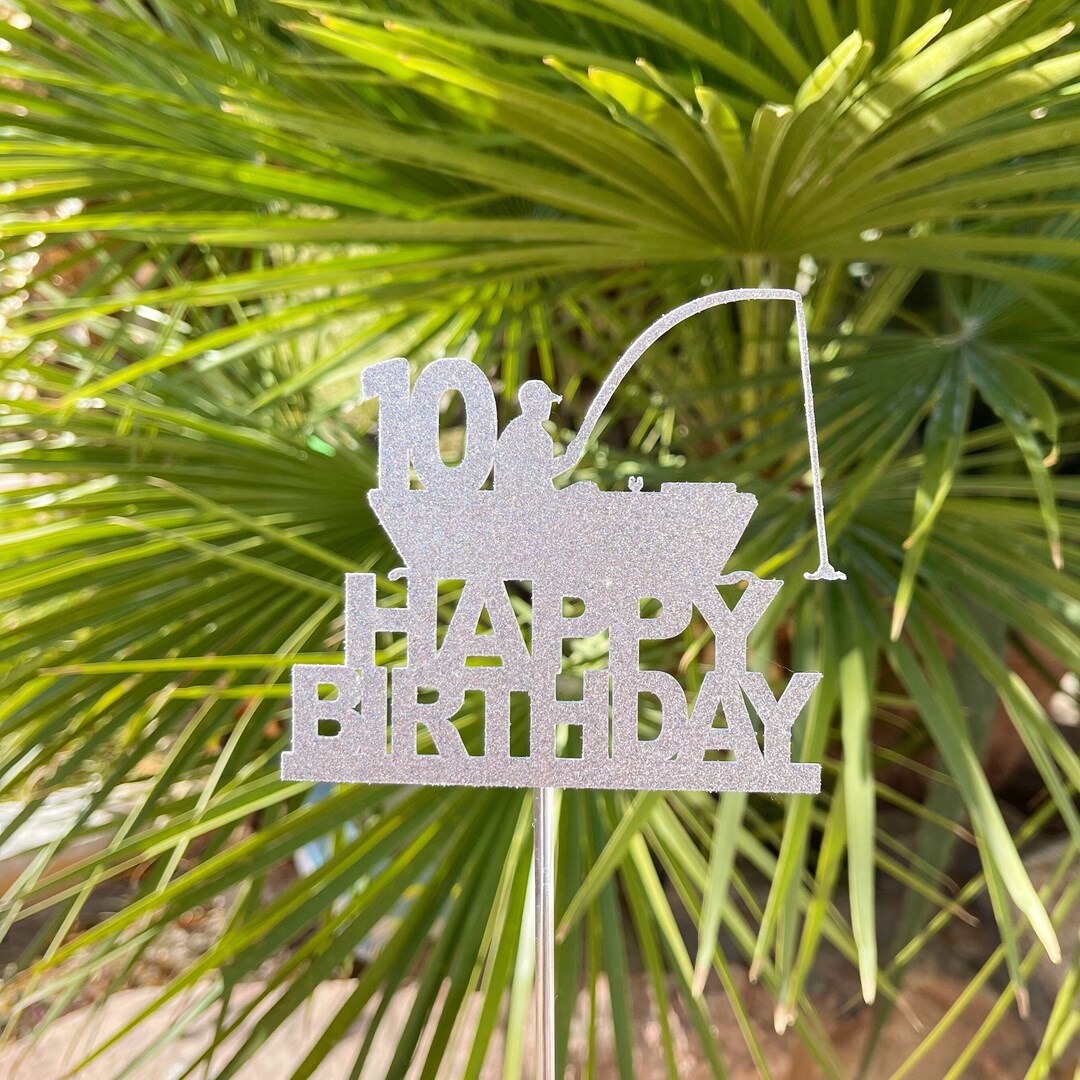 Fishing Cake Topper, Fisherman Cake Topper, Fisherman Birthday Cake ...