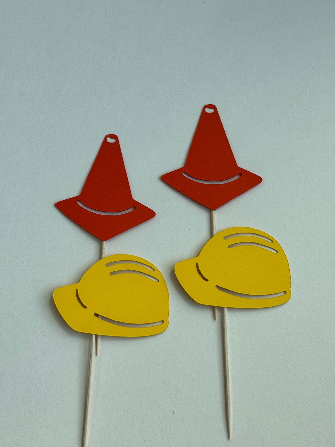 Safety Cone Cupcake Toppers, Construction Cupcake Toppers, Construction ...