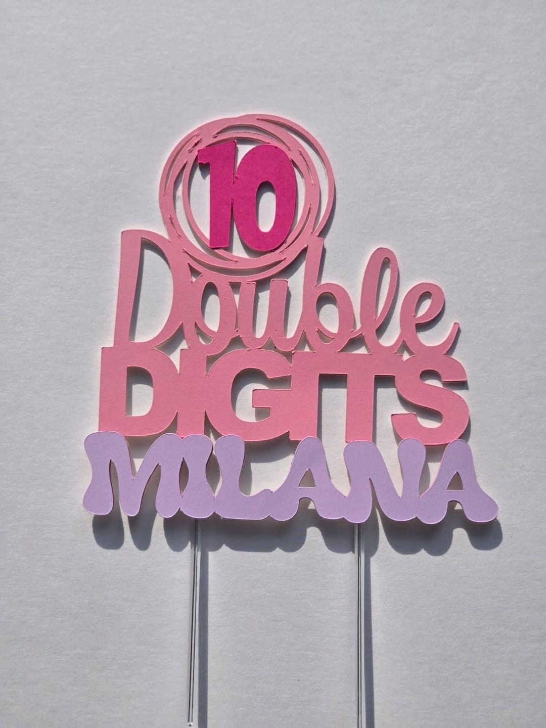 Double Digits Cake Topper, Double Digits Birthday Cake Topper, Ten Cake ...
