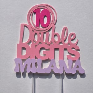 Double Digits Cake Topper, Double Digits Birthday Cake Topper, Ten Cake ...