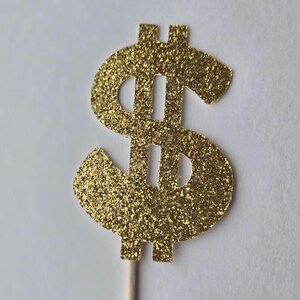 Dollar Sign Cupcake Toppers, Dollar Cupcake Toppers, Money Cupcake ...