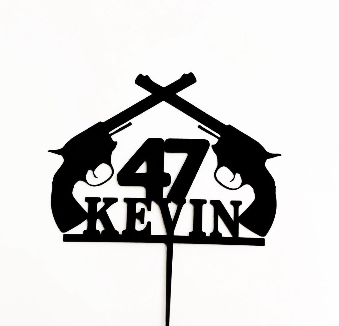 Gun Cake Topper, Pistol Cake Topper, Hand Gun Cake Topper, Gun Topper ...