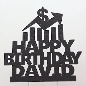 Stock Market Birthday Cake Topper: Investor Theme - Etsy