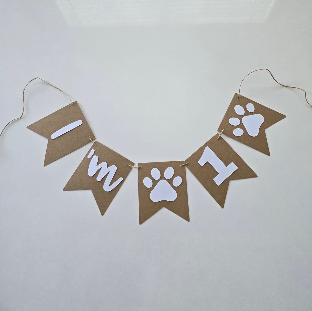 Paw Banner, Paw Print Banner, Dog Birthday Banner, Puppy Birthday ...