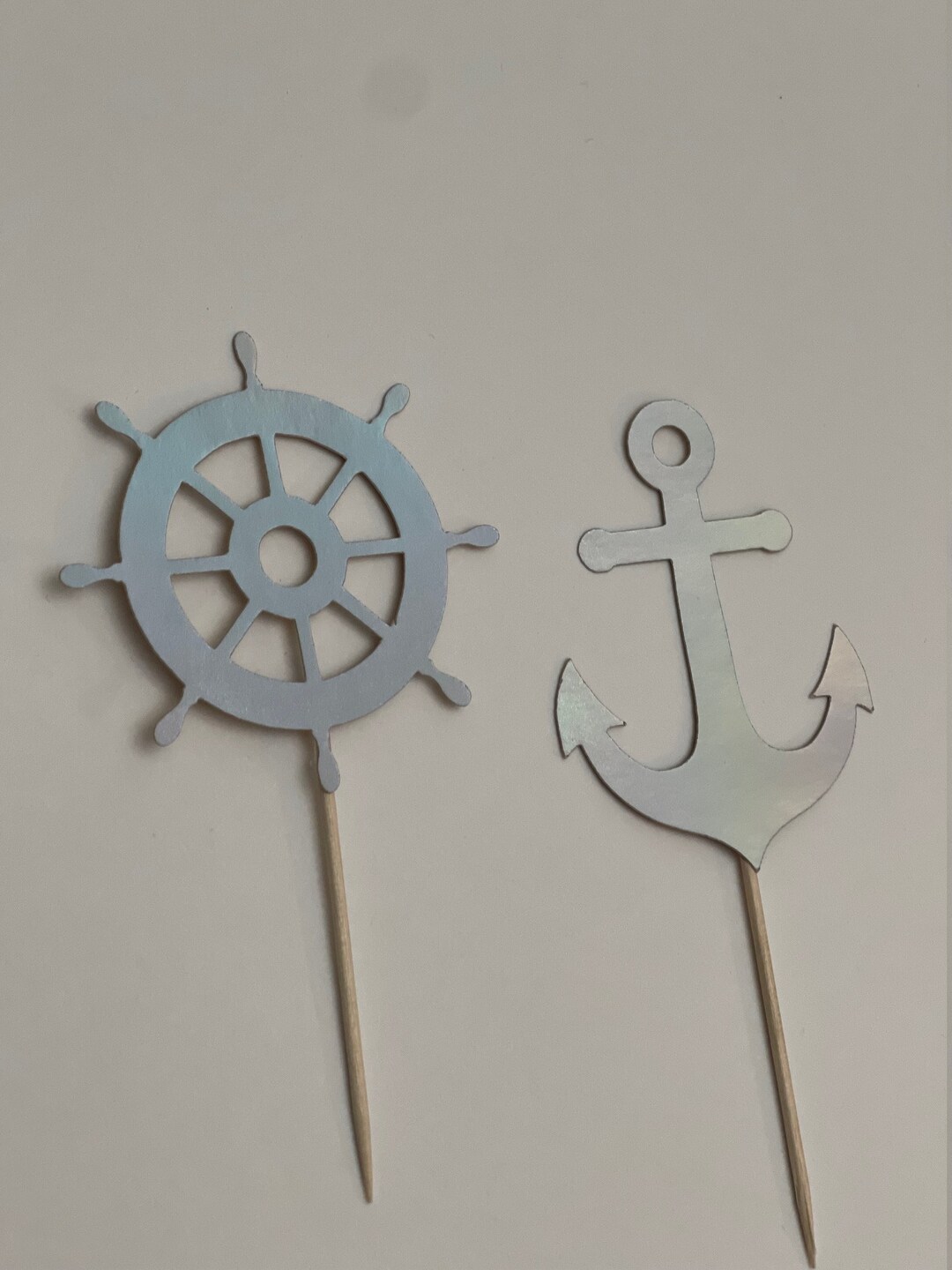 Nautical Cupcake Toppers: Anchor & Ship Wheel Party Decorations - Etsy