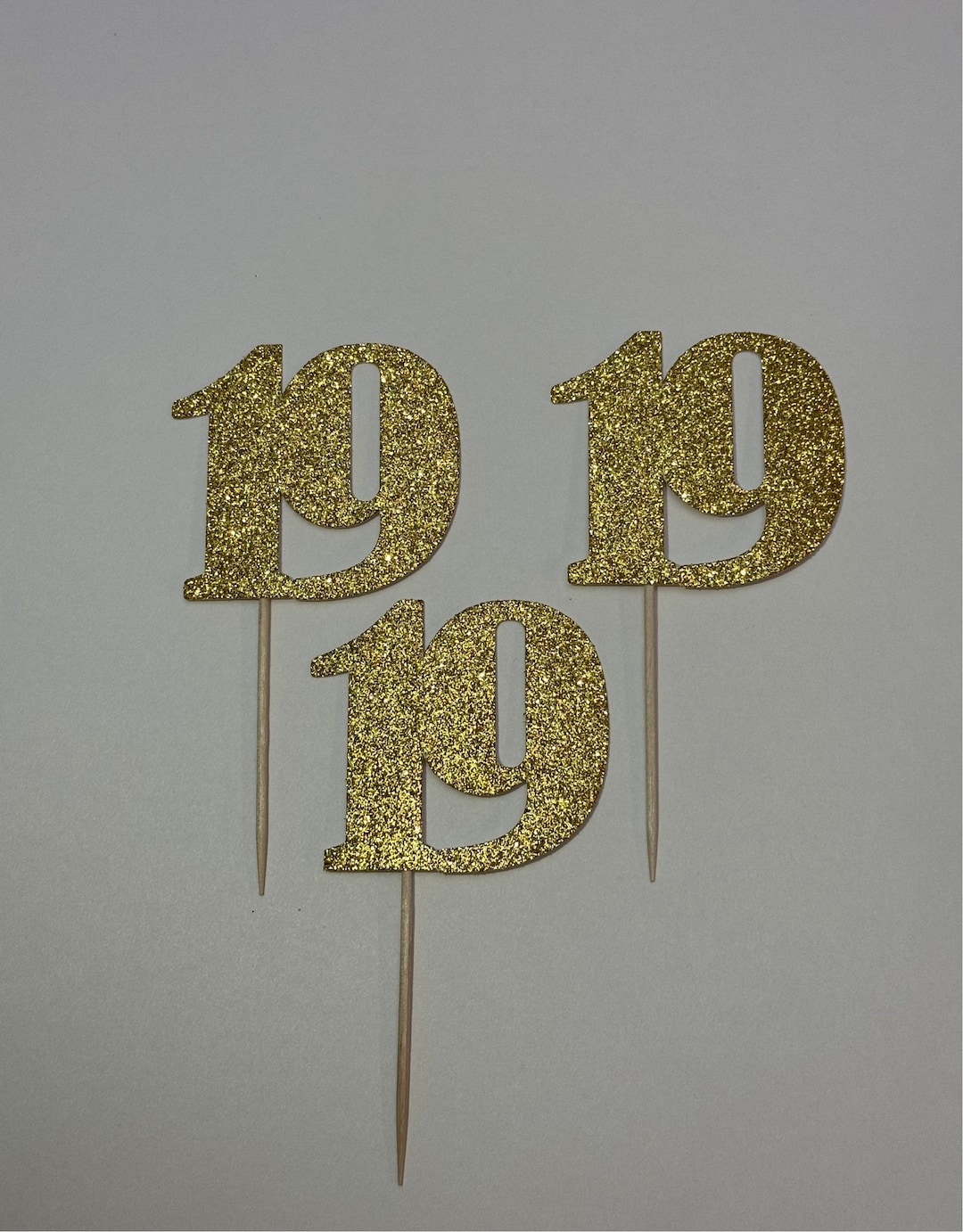 Nineteen Cupcake Topper, 19th Birthday Cupcake Toppers, 19 Cupcake ...