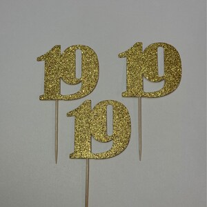 Nineteen Cupcake Topper, 19th Birthday Cupcake Toppers, 19 Cupcake ...