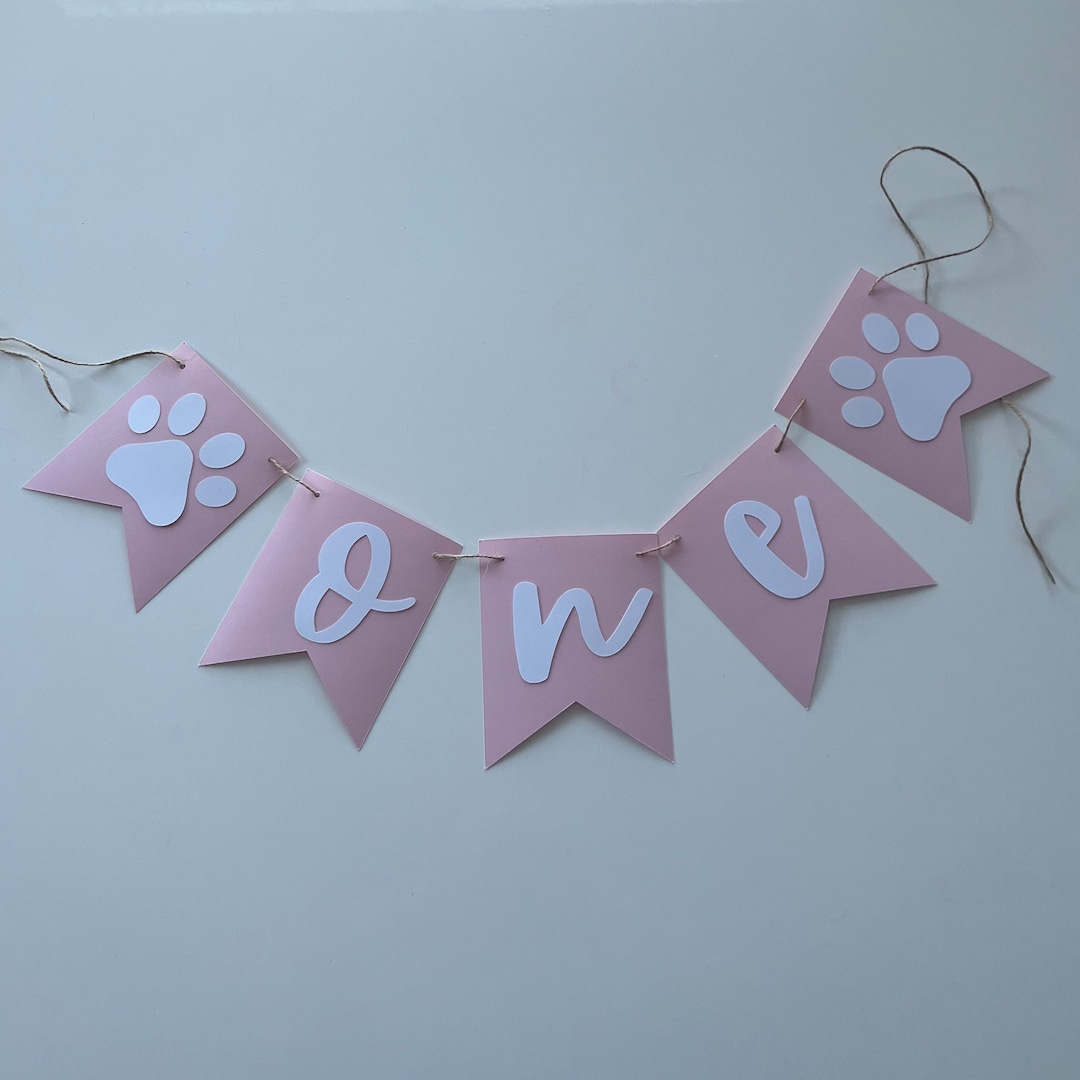 Paw Banner, Paw Print Banner, Dog Birthday Banner, Puppy Birthday ...