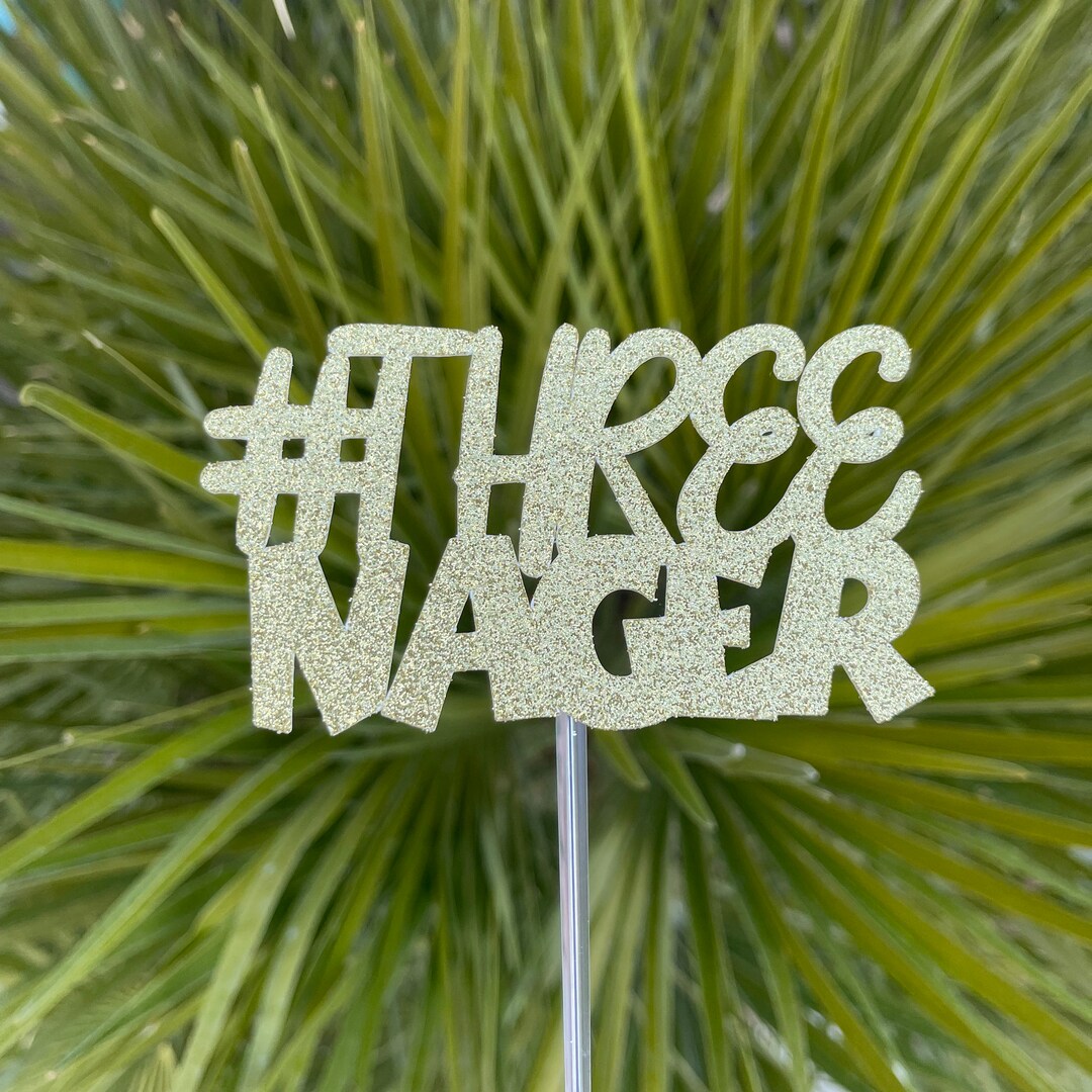 Threenager Cake Topper, Three Nagger Cake Topper, Three Cake Topper, Im ...