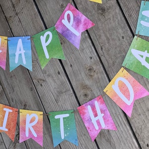 Watercolor Banner, Colorful Banner, Rainbow Banner, Rainbow Birthday ...
