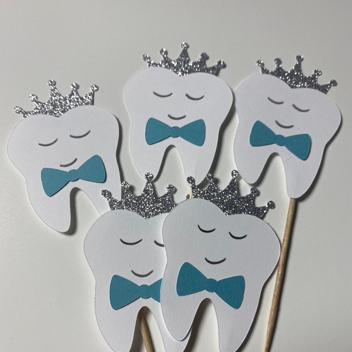 Tooth Cupcake Toppers First Tooth Cupcake Toppersdental | Etsy