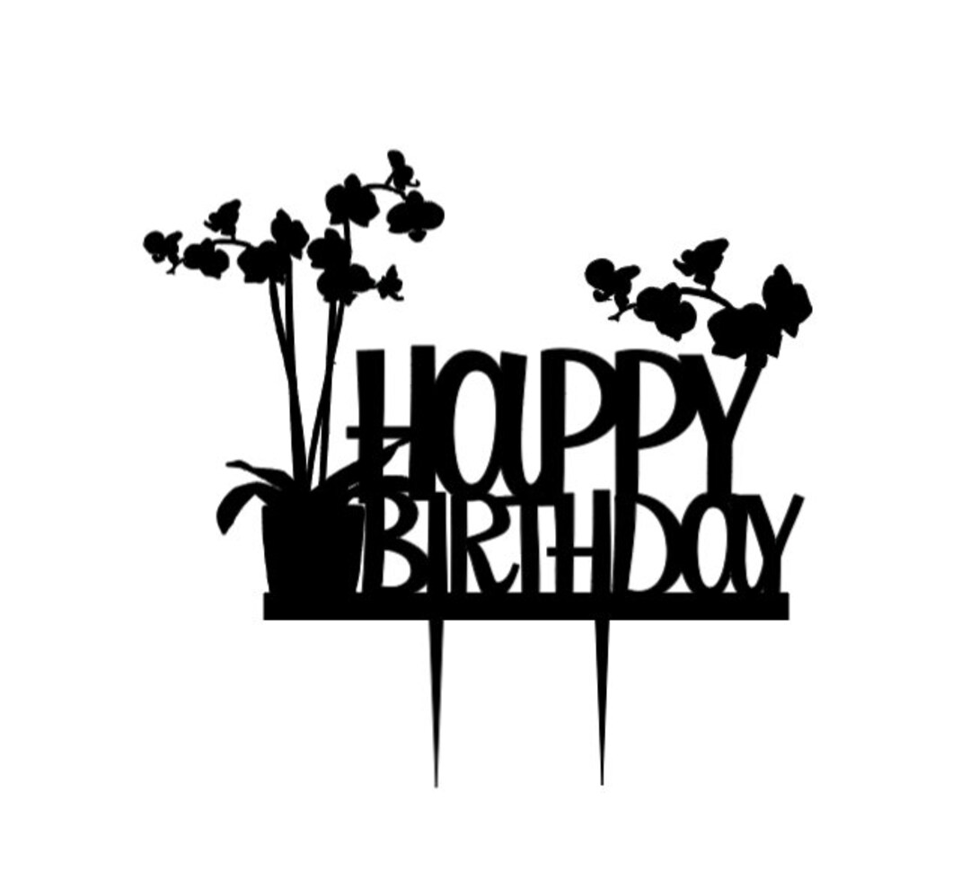 Orchid Cake Topper, Orchid Birthday Cake Topper, Orchid Topper, Flower ...