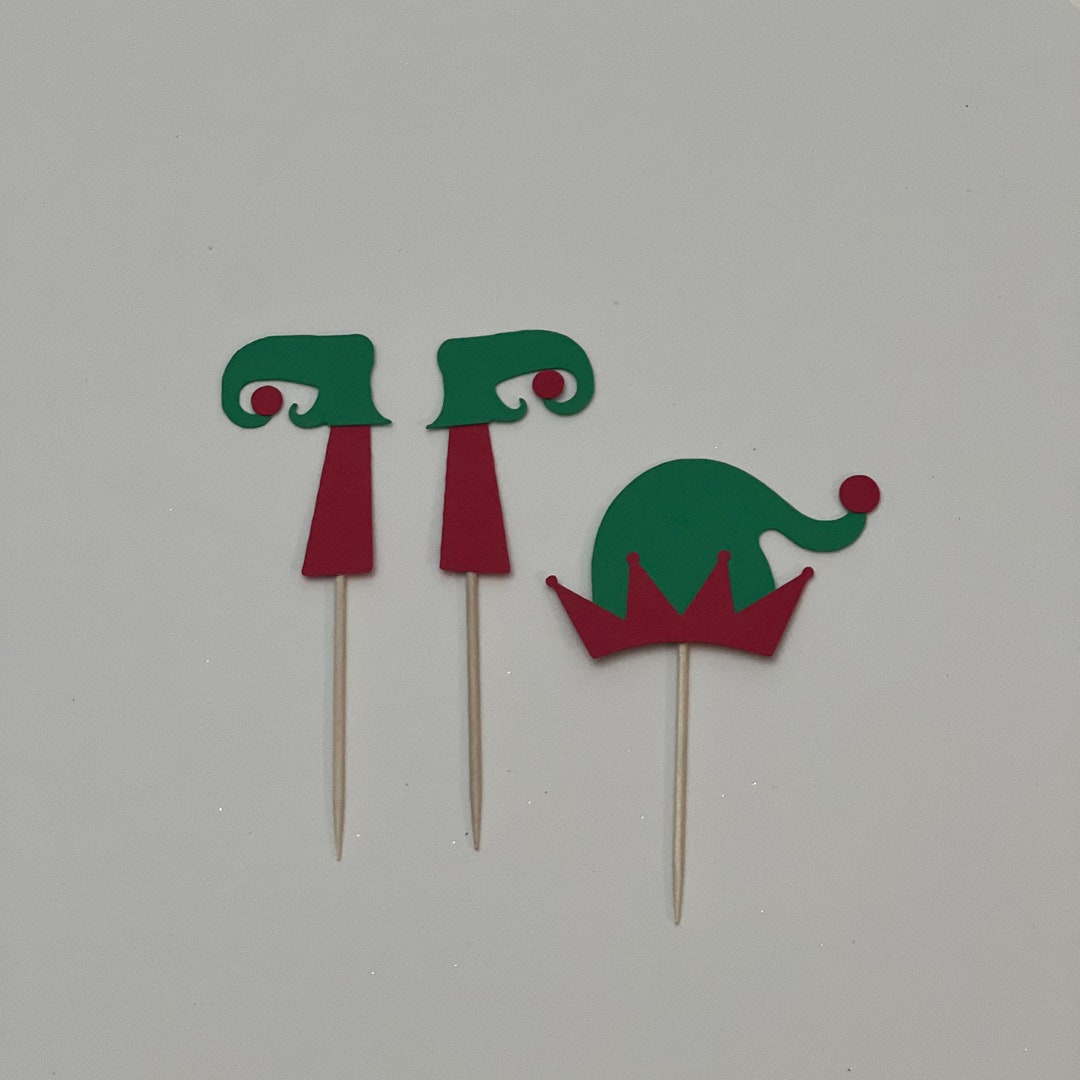 Elf Cupcake Toppers, Elf Toppers, Christmas Elf Cupcake Toppers ...