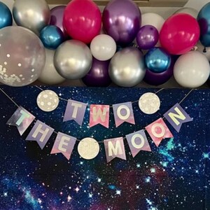 Two the Moon Banner: Space Birthday Party Decoration - Etsy