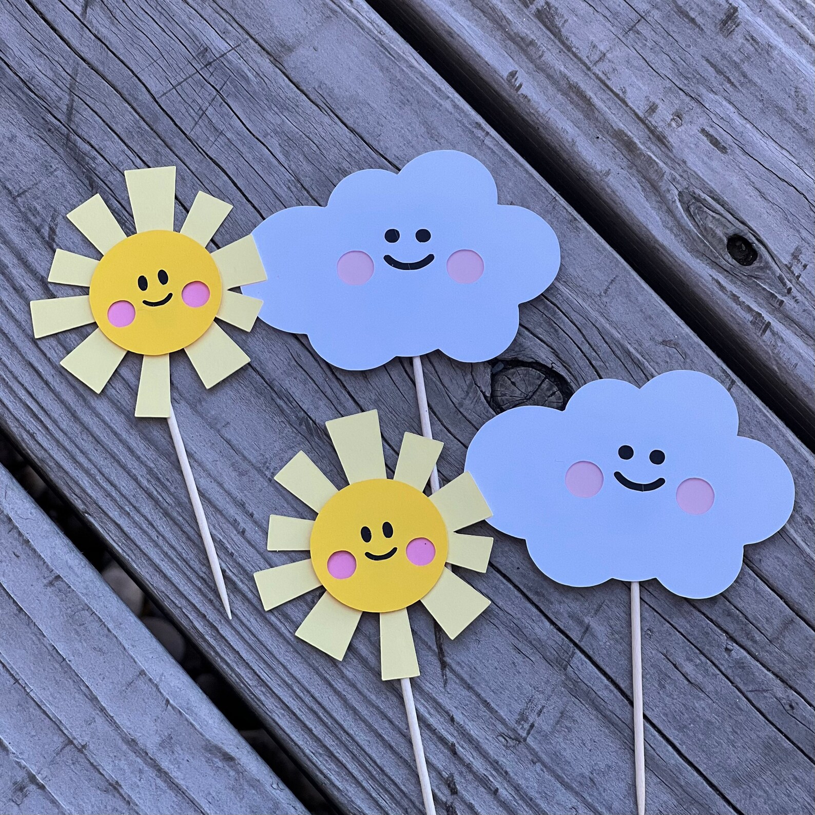 Weather Cupcake Toppers Meteorologist Cupcake Toppers Sun - Etsy