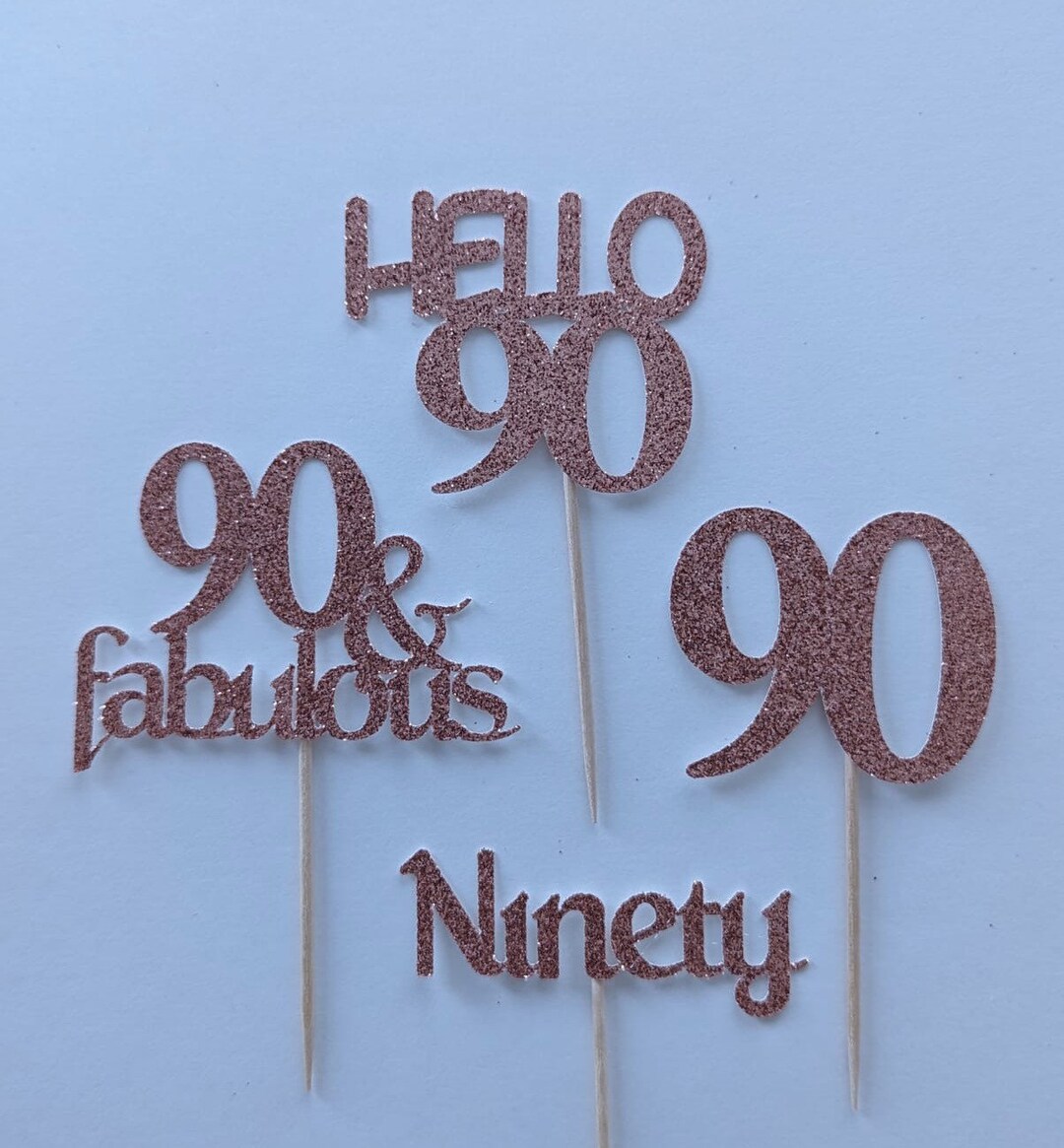 Im 90 Cupcake Toppers, 90th Birthday Cupcake Toppers, Ninetieth ...