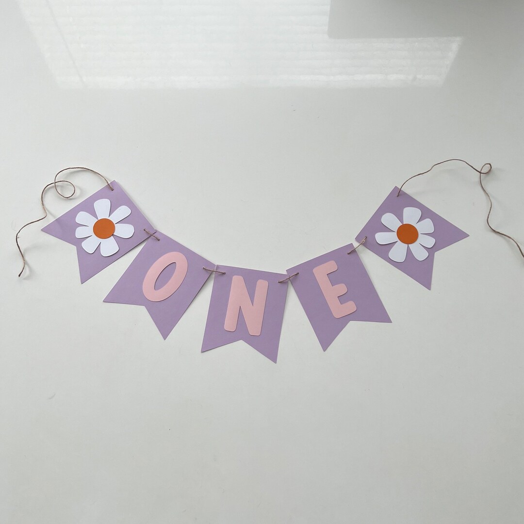 Daisy 'one' Banner: Groovy Flower Party Decor - Etsy