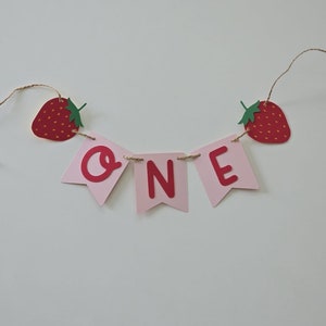 Strawberry First Birthday Banner: Berry One Banner - Etsy