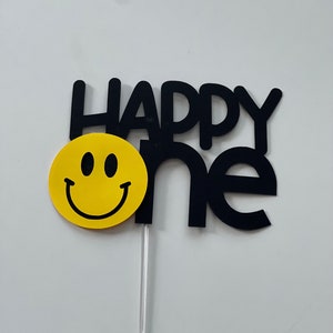 Happy One Cake Topper, One Cake Topper, First Birthday Cake Topper ...