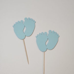 Baby Feet Cupcake Toppers, Baby Shower Cucpake Toppers, Blue Baby ...