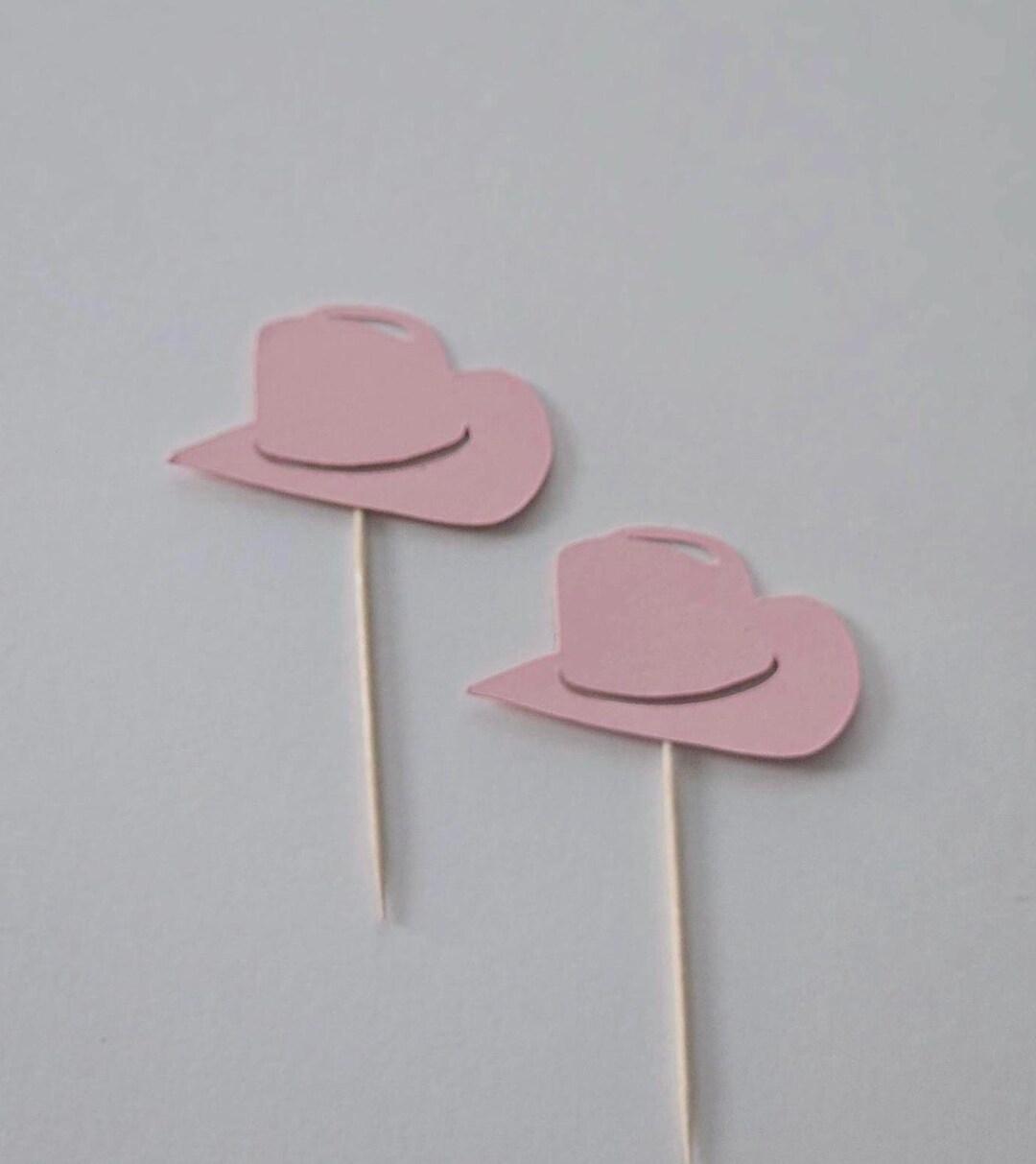 Cowboy Hat Cupcake Toppers, Cowgirl Hat Cupcake Toppers, Pink Hat ...