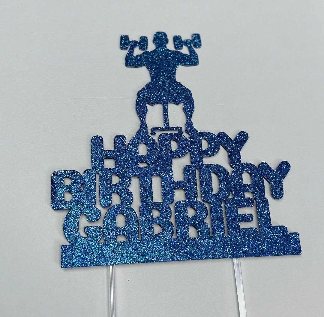 Weight Training Cake Topper, Lifting Weights Cake Topper, Lifting Cake ...
