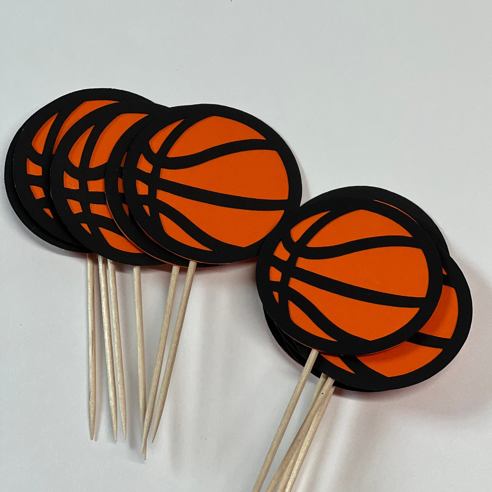 Basketball Cupcake Toppers Basketball Cake Toppers Athlete - Etsy