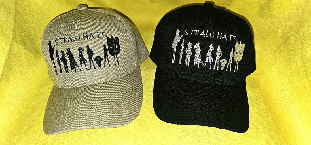 Straw Hat Silhouette Velcro Back Hat - Etsy