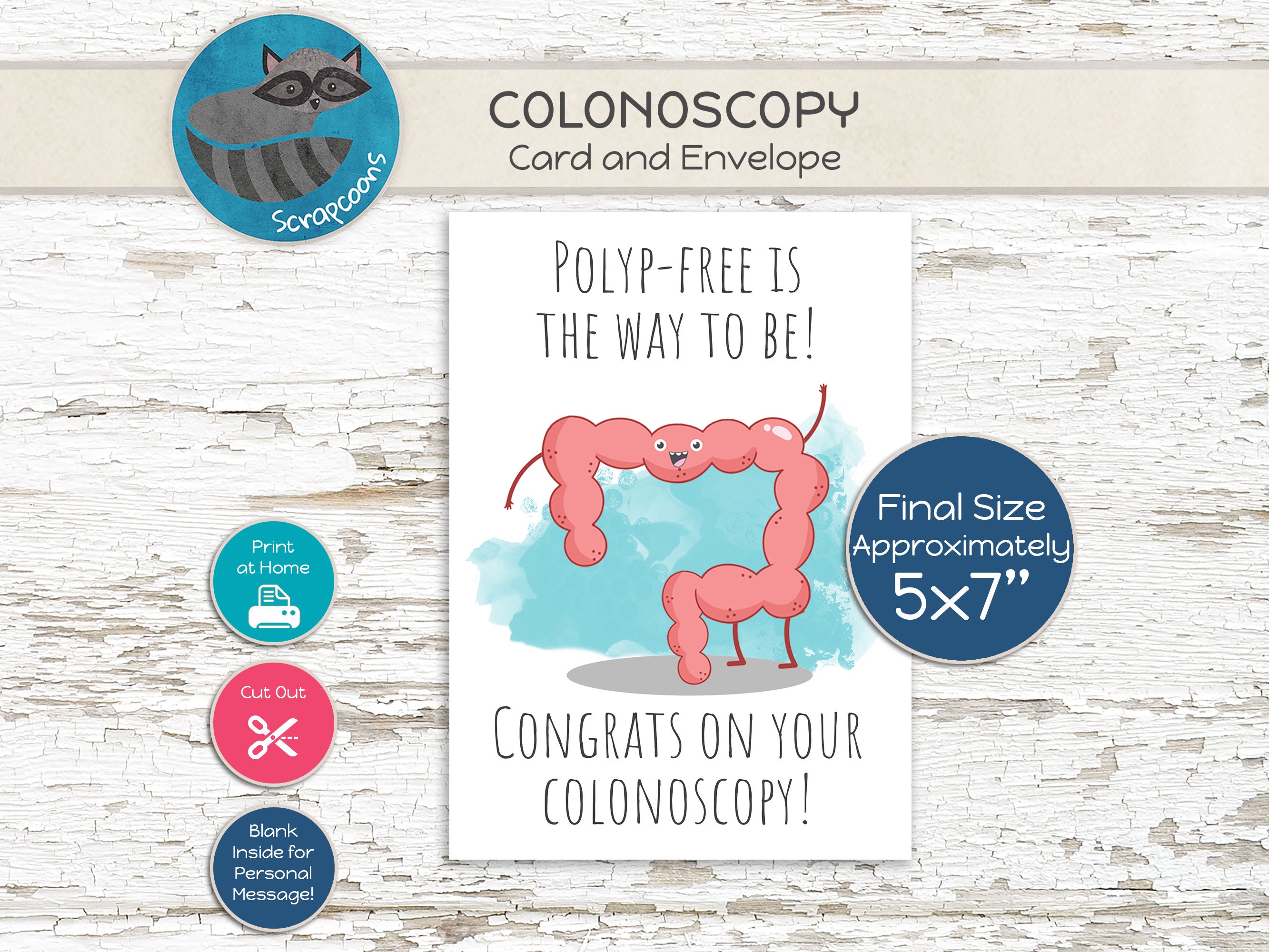 Hilarious Colonoscopy Greeting Card - Polyp-free Printable Card With ...