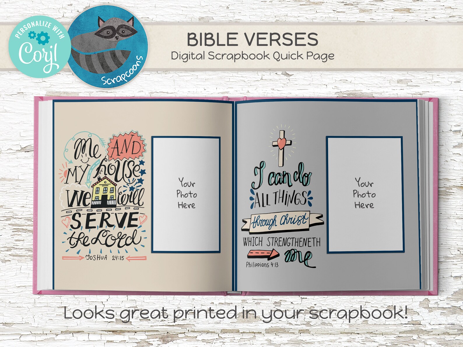 Bible Verse Digital Scrapbook Quick Page Edit Template With Corjl - Etsy