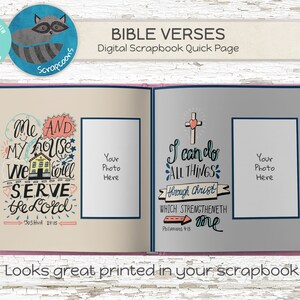 Bible Verse Digital Scrapbook Quick Page - Edit Template With Corjl - Etsy