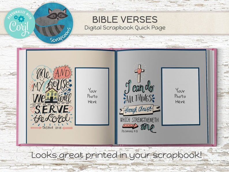 Bible Verse Digital Scrapbook Quick Page - Edit Template With Corjl - Etsy