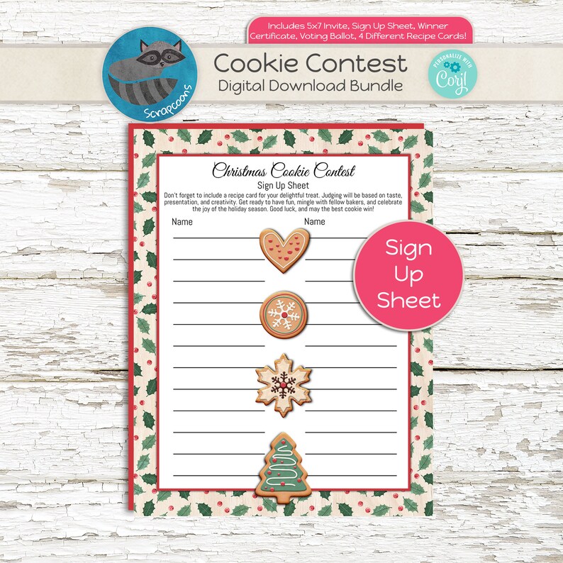 Christmas Cookie Decorating Contest Printable: Invite, Recipe Cards ...
