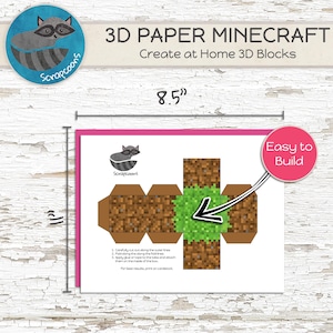 Printable Paper Miner Blocks for Kids - Cut, Fold, and Craft Away! - Etsy