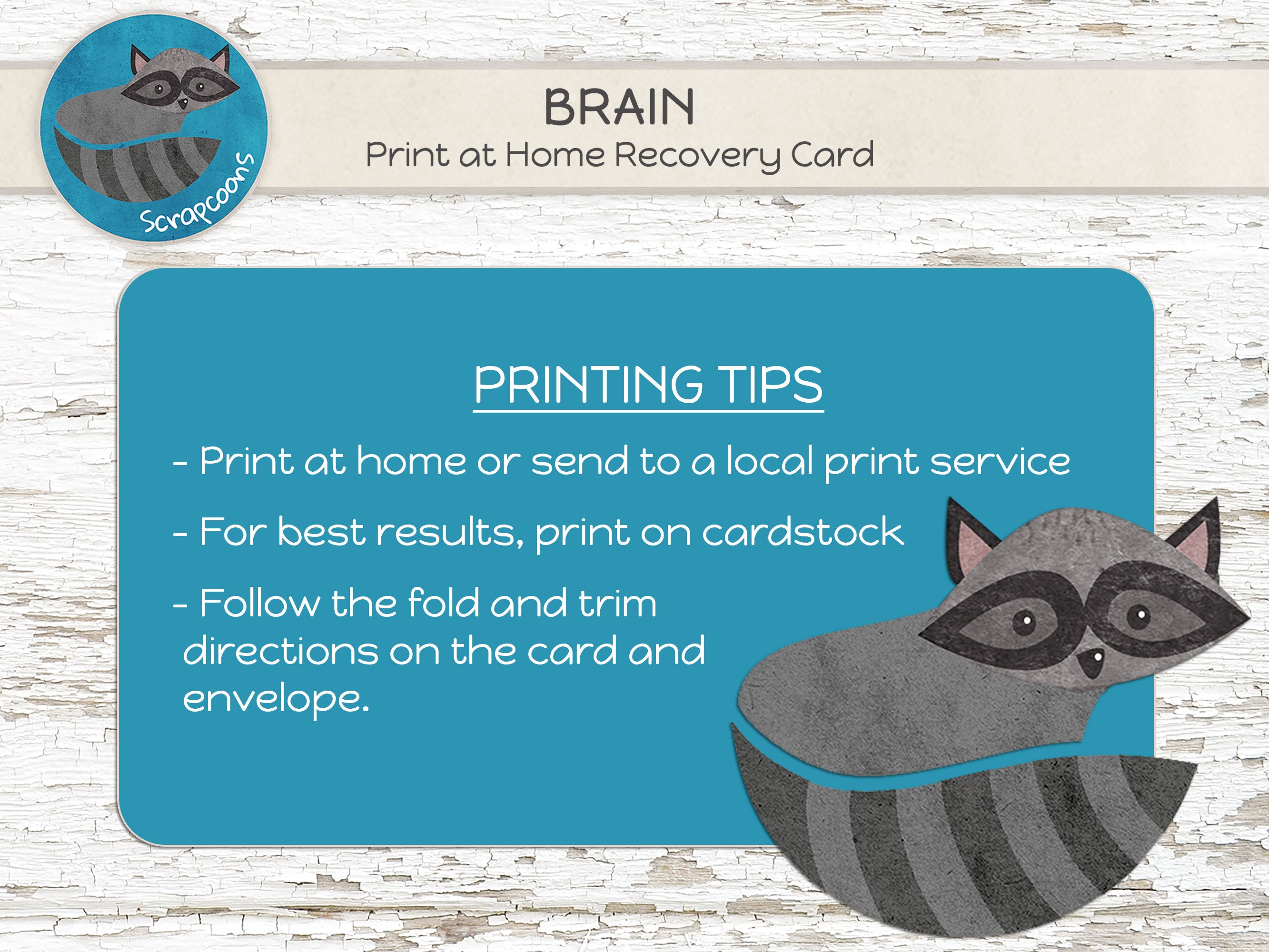 Brain Injury, Card and Envelope Printable - Etsy